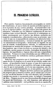 El Progreso Católico (Lima, 1860-1862) – Fuentes Históricas del Perú