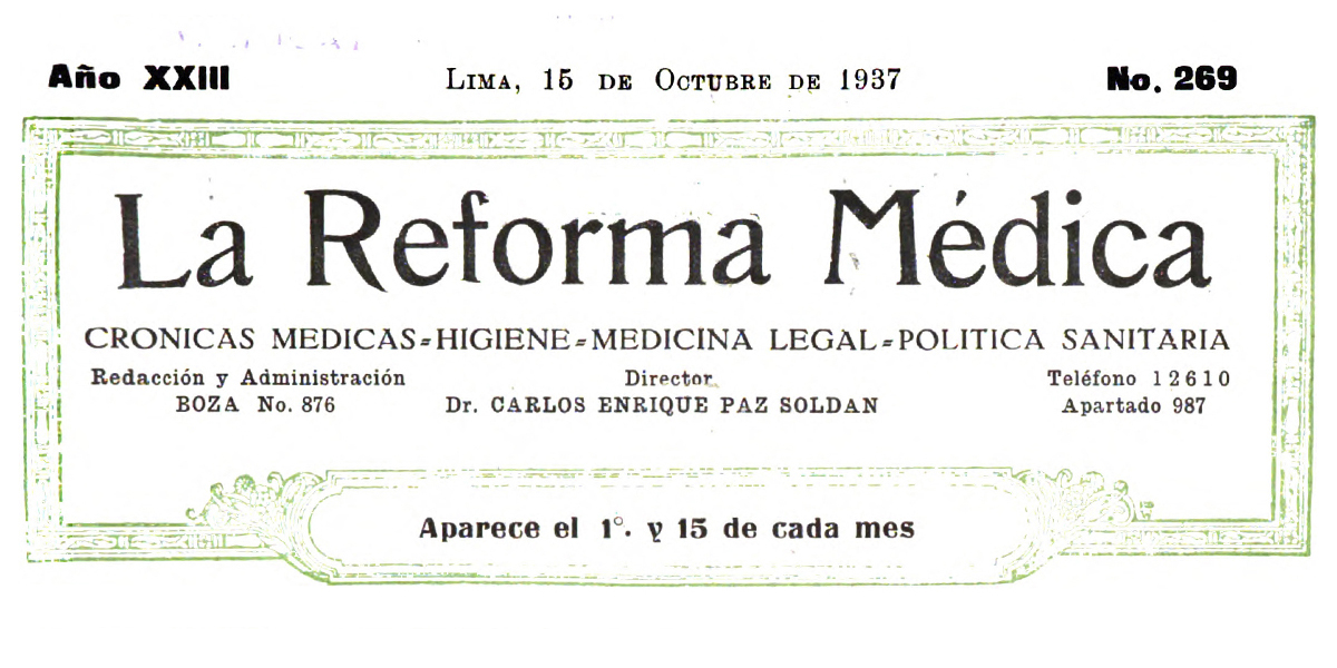 La Reforma Médica (Lima, 1915-1967) – Fuentes Históricas del Perú
