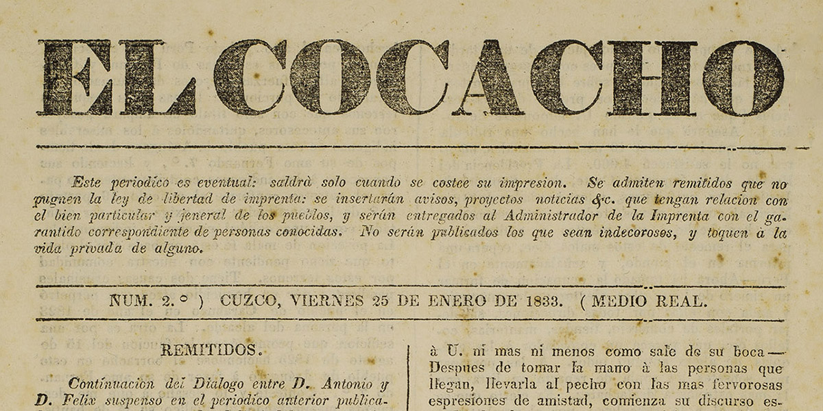 El Cocacho (Cusco, 1833) – Fuentes Históricas del Perú