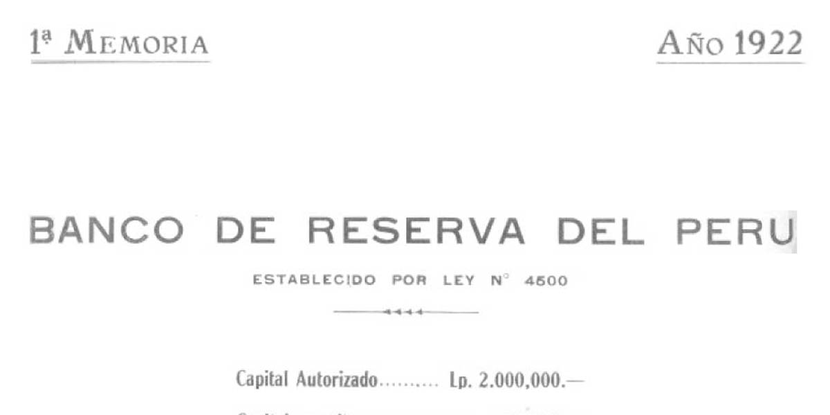 Memorias del Banco Central de Reserva del Perú (1922-2023) – Fuentes ...
